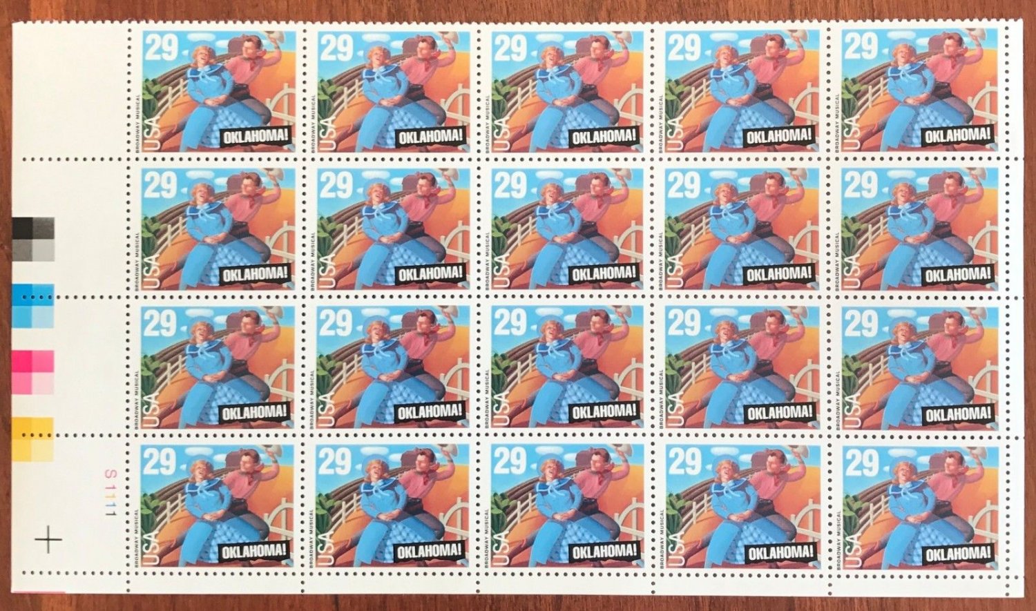 USPS SHEET of #2722 Oklahoma Musical 29 cents MNH sheet of 20 stamps ...