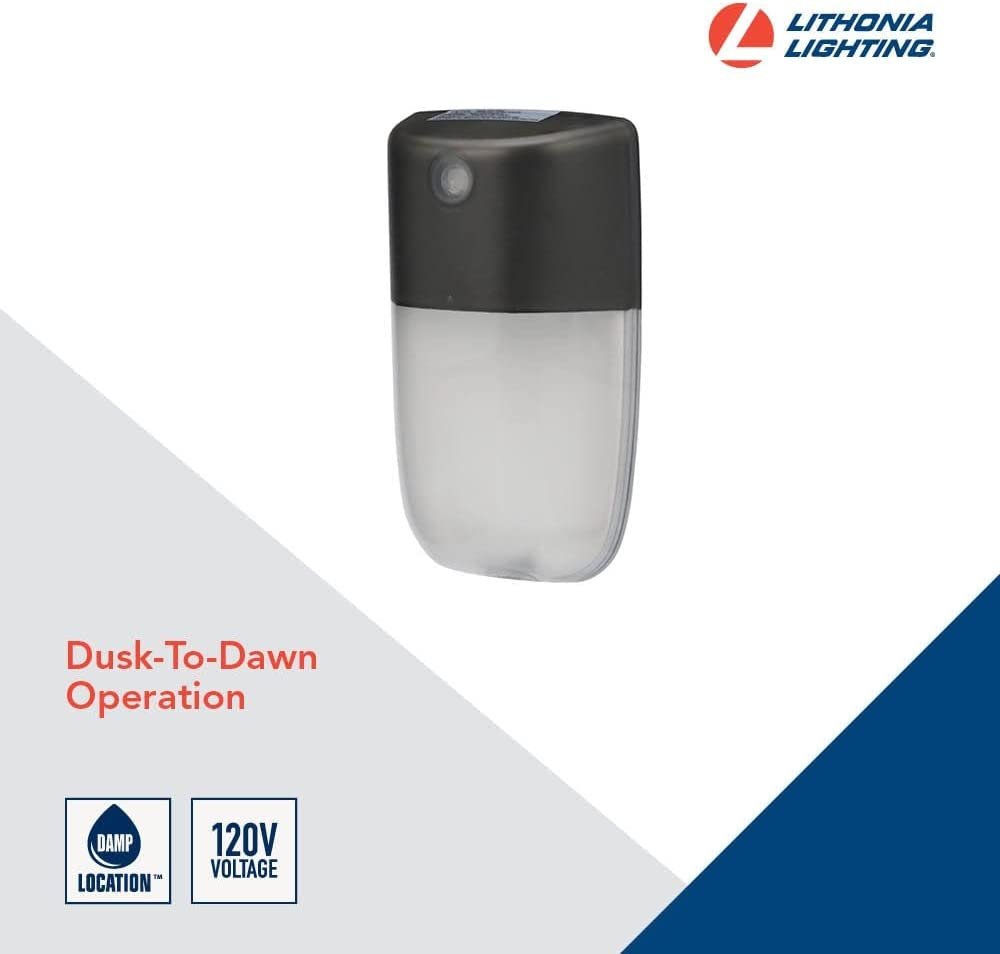 Lithonia Lighting OVWP LED 40K 120 PE DDB M4 Outdoor OVWP LED Dusk-to-Dawn Wall Sconce in Bronze
