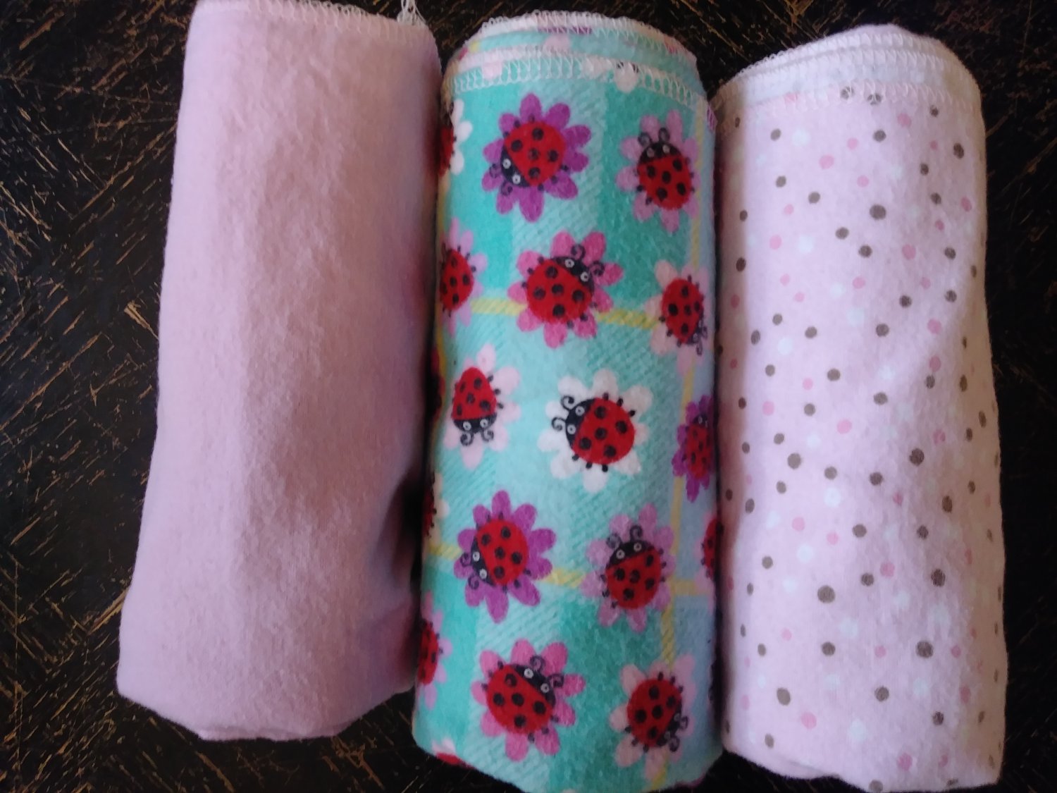 Hand made flannel baby receiving blankets