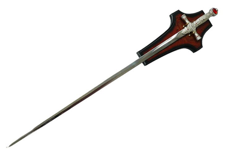 HARRY POTTER GRYFFINDOR SWORD REPLICA RED RUBY HANDLE W/ WALL PLAQUE 32"