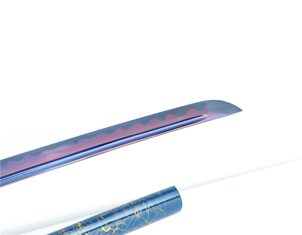 Handmade Japanese Katana Sword Changing Color Blade 1060 Carbon Steel ...