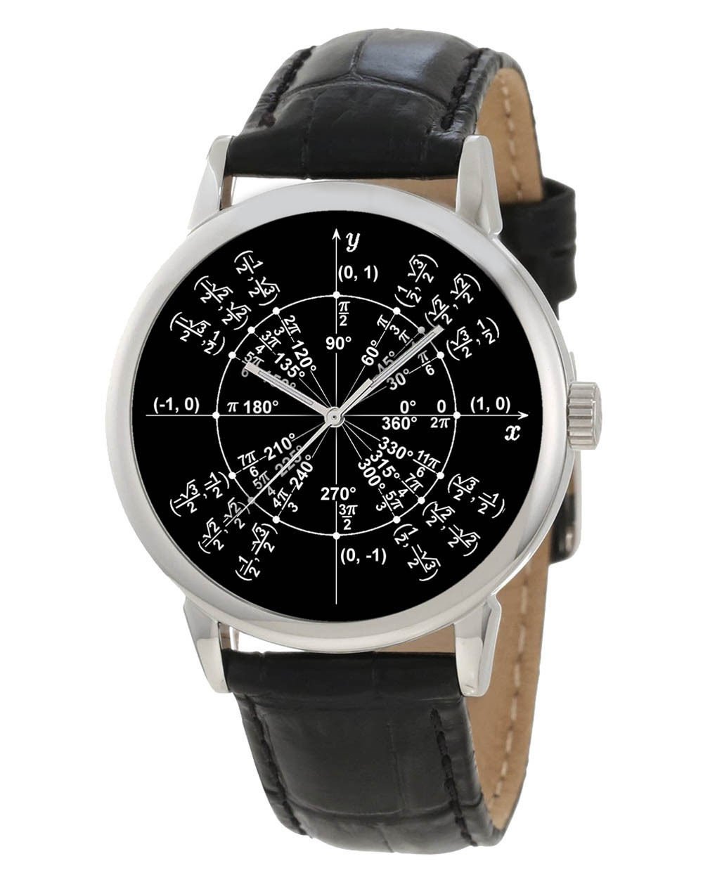 MATHEMATICS MATHS RADIAN CIRCLE TRIGONOMETRY PI ART WRIST WATCH, CLEAR ...