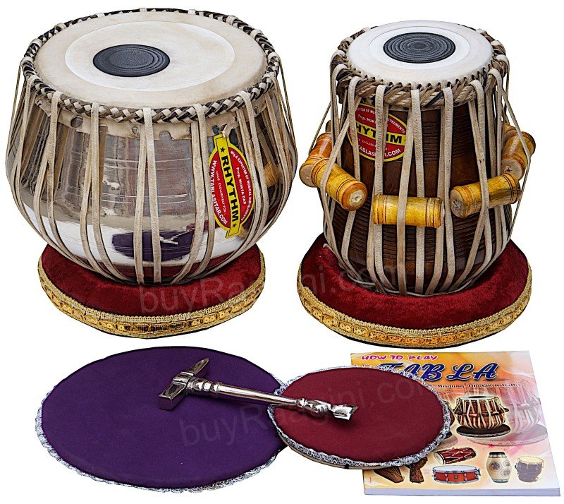 TABLA SET MUKTA DAS™/NEW CONCERT CHROME COPPER BAYAN 4KG/SHISHUM DAYAN ...