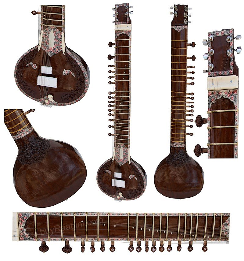 SUPERBRASS ™ ELECTRIC SITAR/SINGLE FLAT TUMBA/KHARAJ PANCHAM/DARK ...