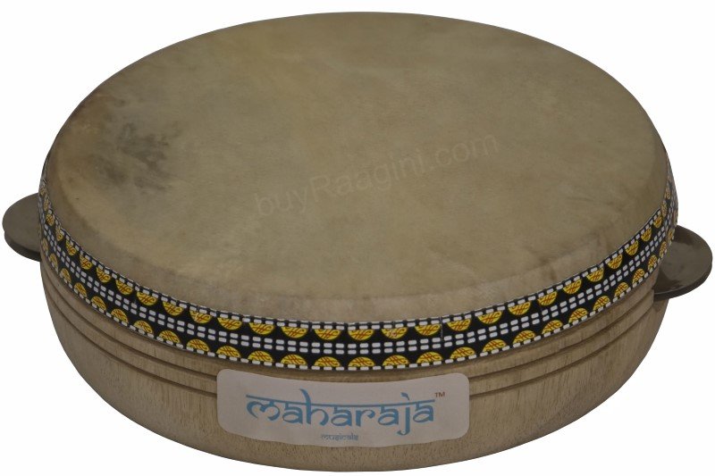KANJIRA MAHARAJA™/WOODEN FRAME/GOAT SKIN HEAD/BRASS JINGLES/SHEESHAM ...