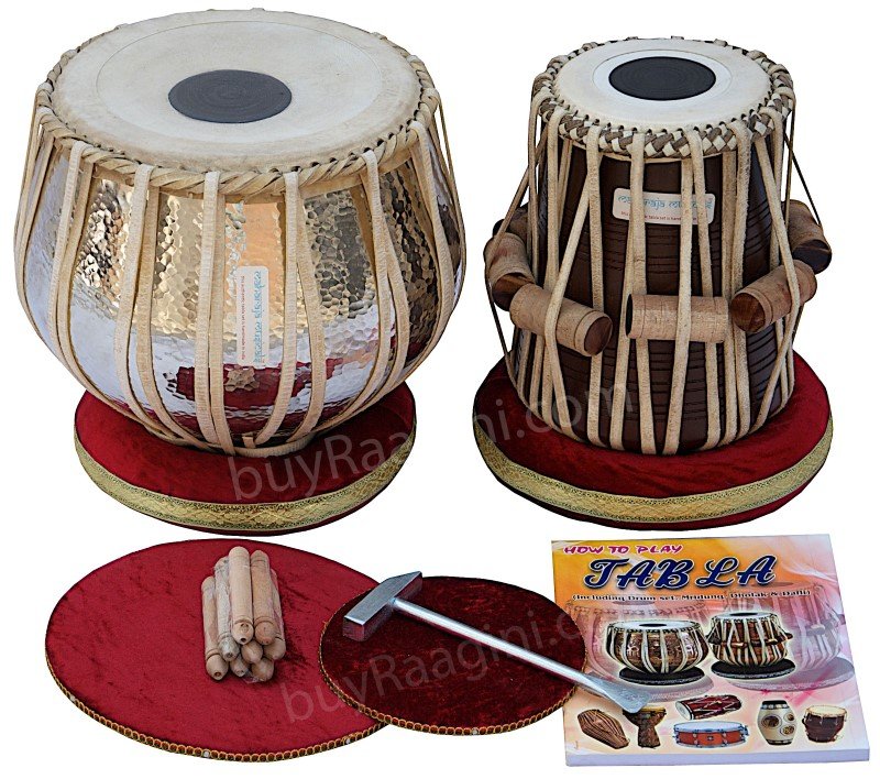 TABLA SET/MAHARAJA™/EXTRA HEAVY COPPER BAYAN 5½KG/ALL ACCES/SHEESHAM ...
