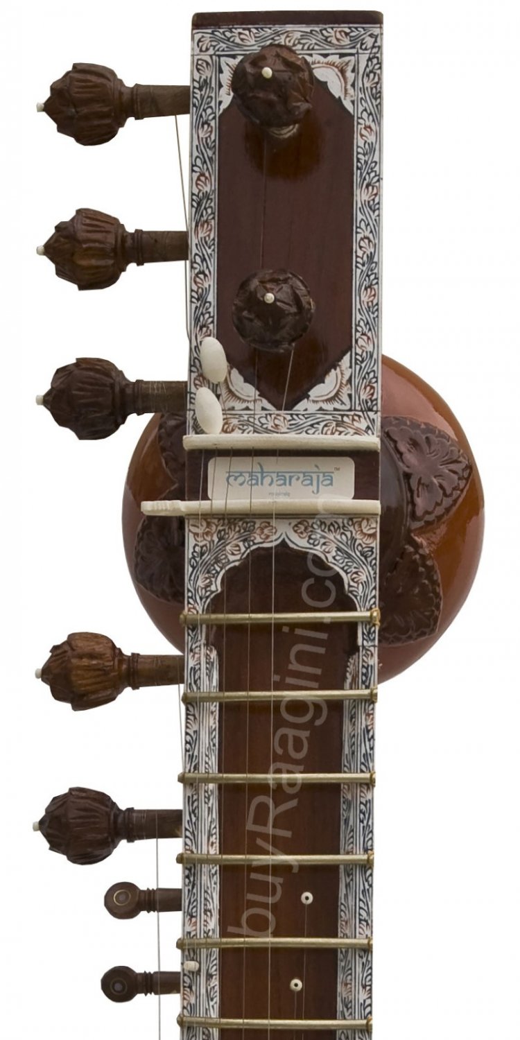 SITAR/RAVI SHANKAR STYLE/HALF/MAHARAJA™/DOUBLE TUMBA/DECORATED ANGUR ...