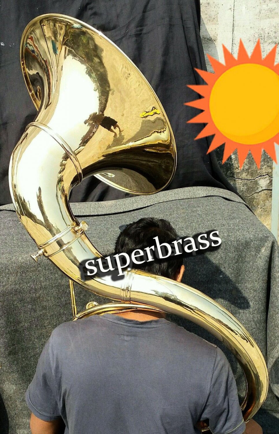 FULL BRASS 3/4 Bb SOUSAPHONE TUBA, NEW 2018 DESIGN, SUPER-SAFE USA SHIPPING