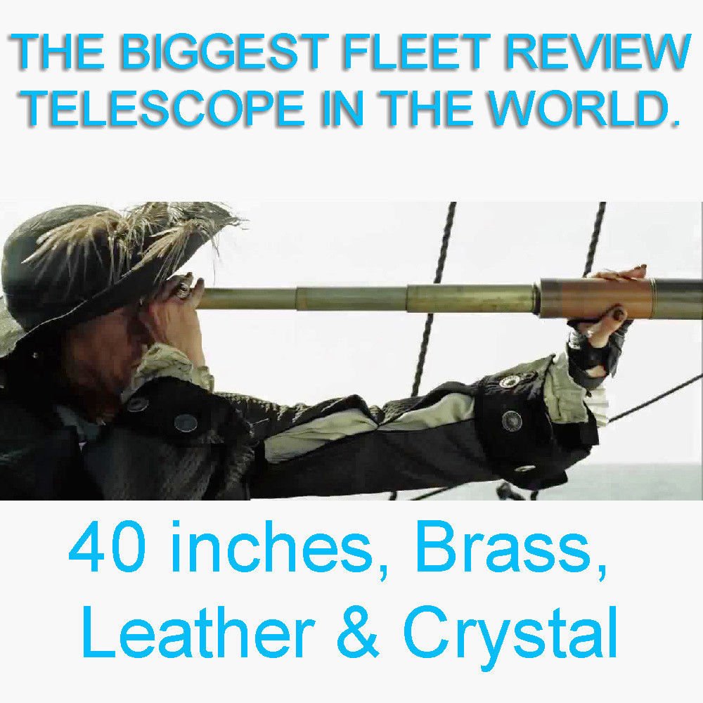 GIGANTIC 40-INCH 32x VINTAGE BRASS & LEATHER FLEET REVIEW ADMIRALTY ...