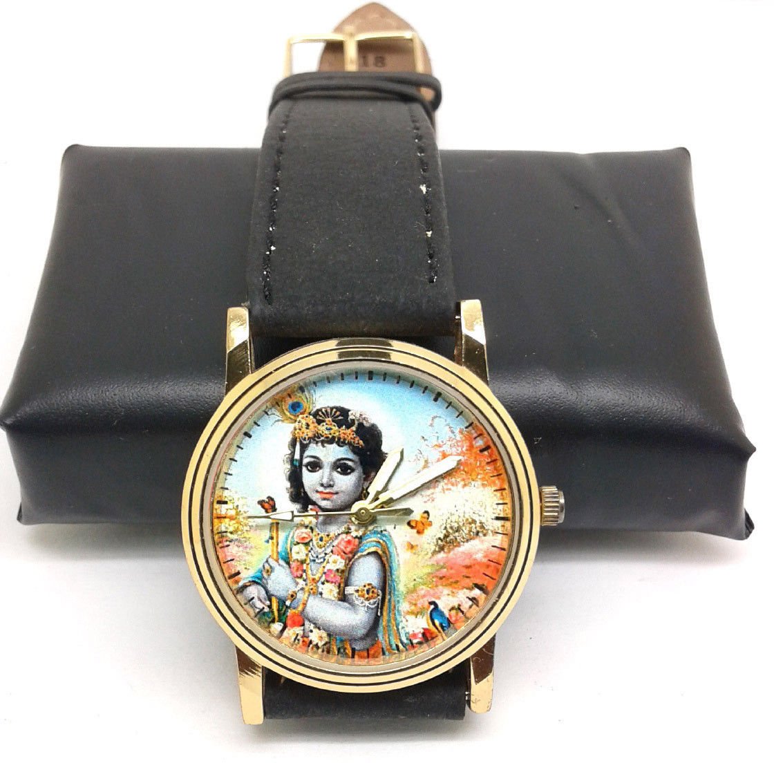 BAL KRISHNA STUNNING RAJA RAVA VARMA HINDUSIM DEVOTIONAL ART UNISEX WATCH