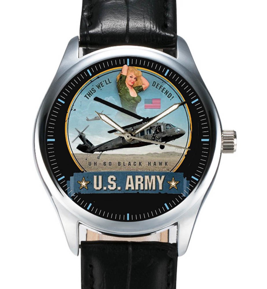 USAF VINTAGE AVIATION PINUP ART UH 60 BLACKHAWK COMBAT HELICOPTER WRIST ...