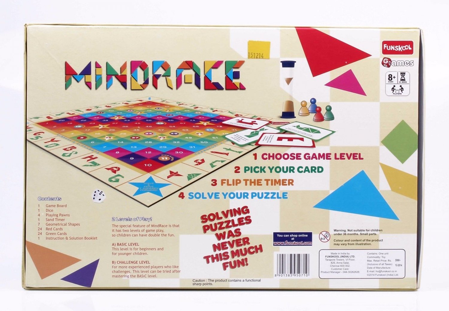 Funskool Mind Race Board Game 2-4 Players Indoor Game Age 8+