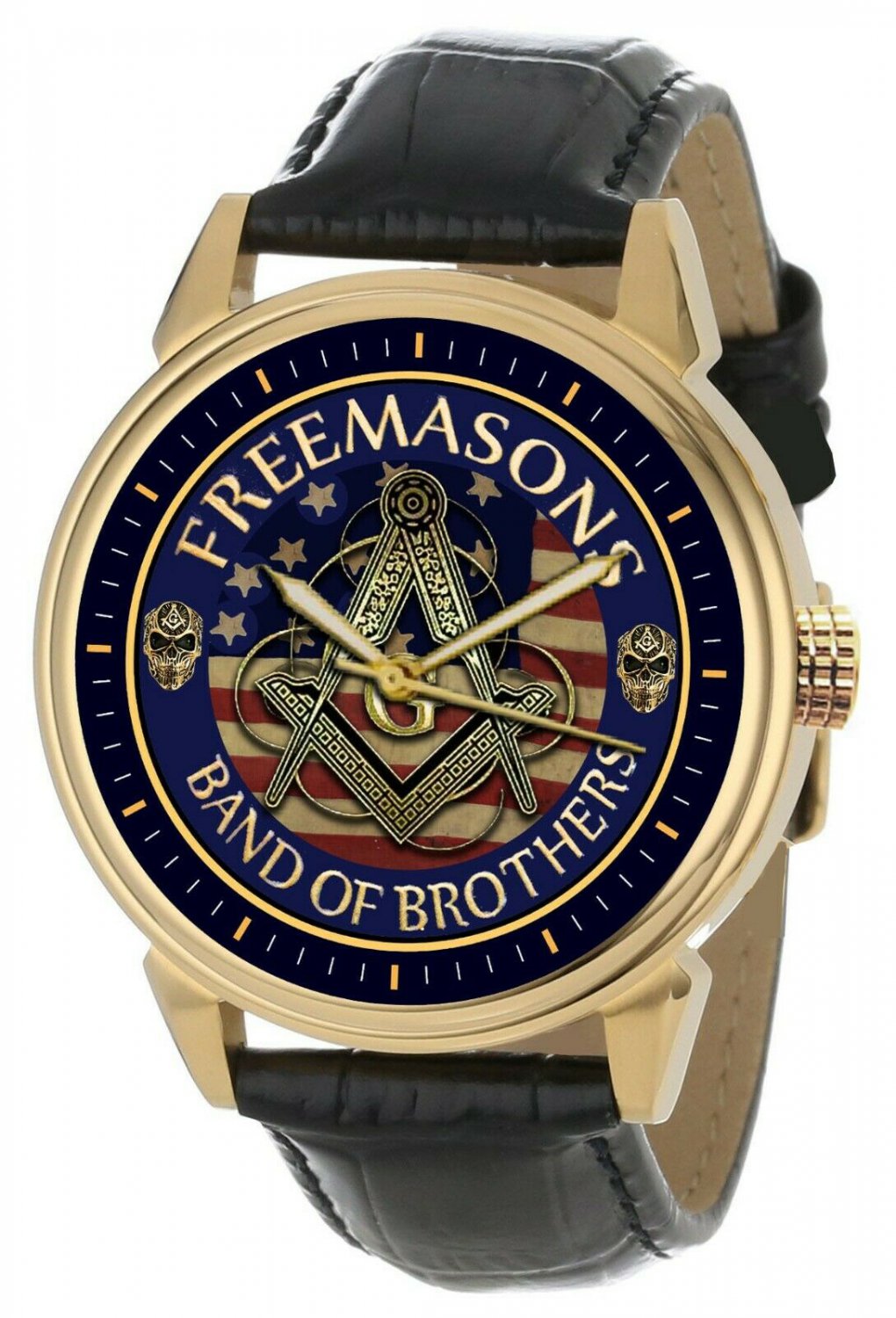 BAND OF BROTHERS, USA FLAG MASONIC FREEMASONRY FRATERNITY ART BRASS ...
