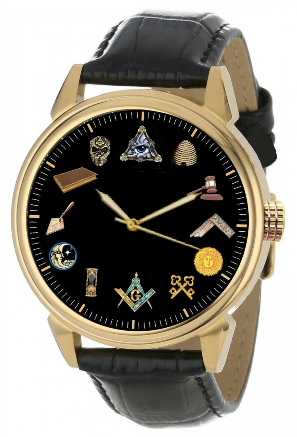 CLASSIC MASONIC SYMBOLS ART DIAL HEAVY SOLID BRASS FREEMASONRY ...