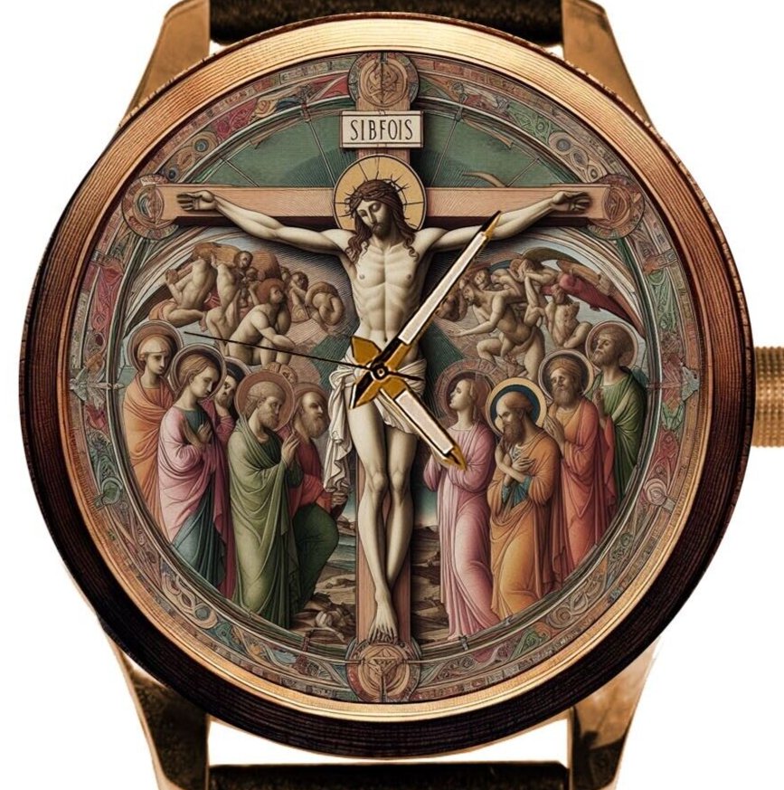 CRUCIFIXION OF CHRIST COPPER-BRASS RENAISSANCE WATCH "SECRET DIARY OF ...