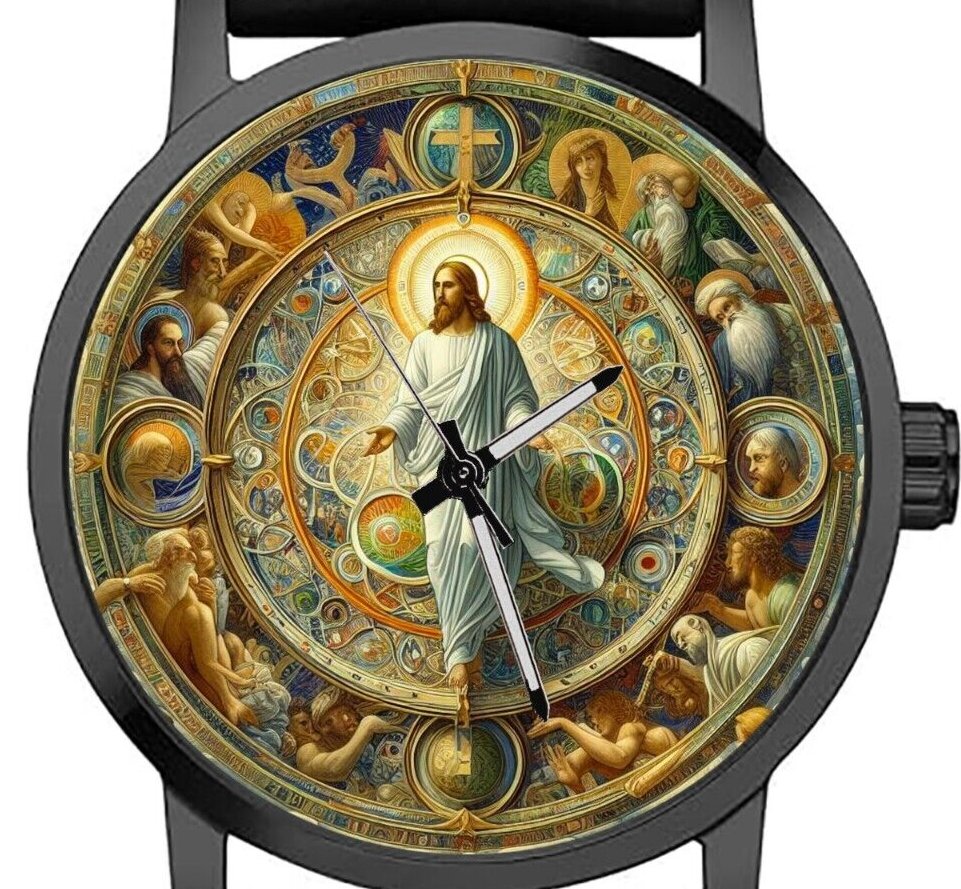 JESUS CHRIST OUR SAVIOUR IN HEAVEN WITH THE SAINTS, SOLID BRASS MENS ...