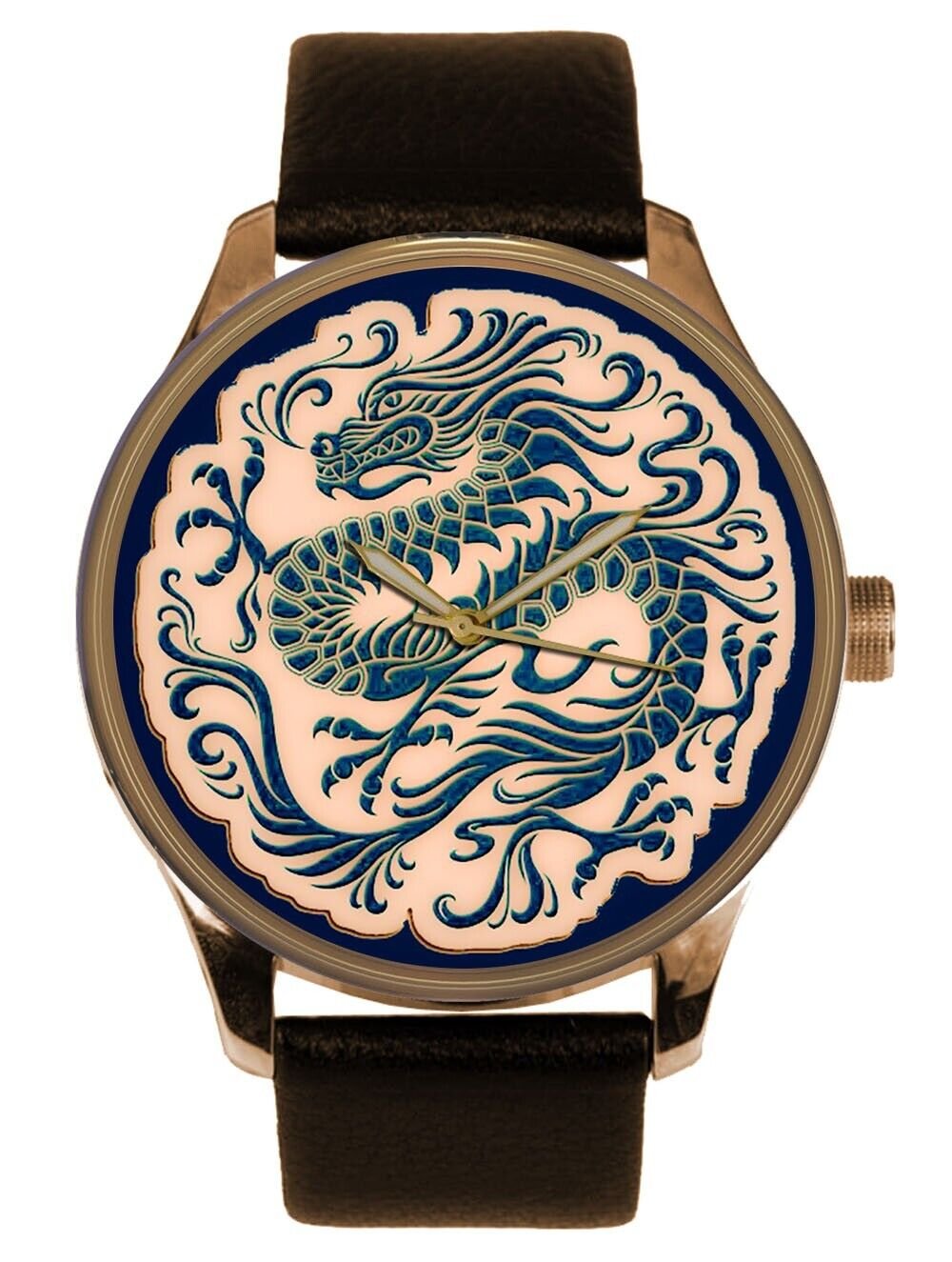 Chinese Dragon Art Solid Brass Collectible Men's Watch. Traditional ...