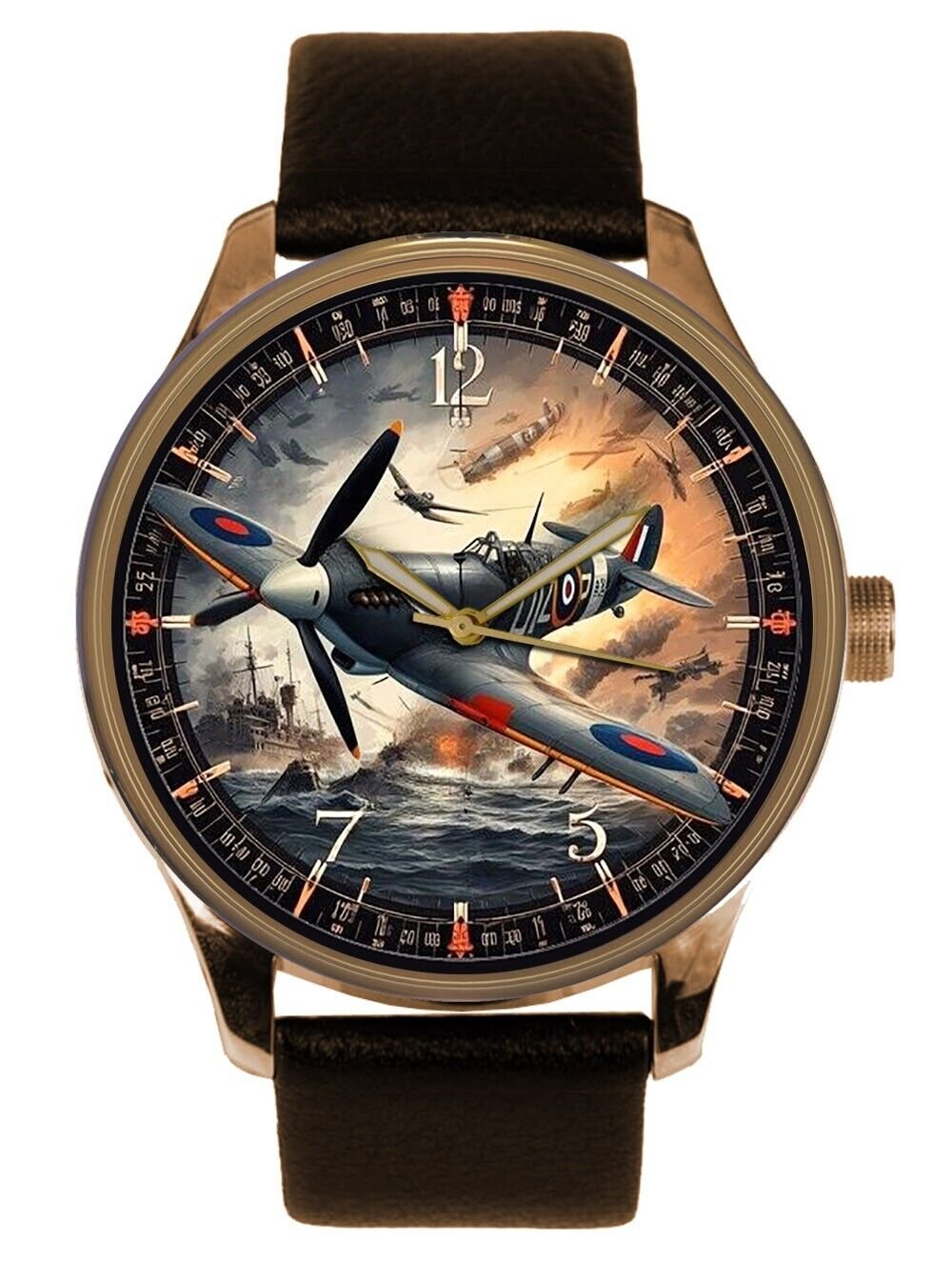 SUPERMARINE SPITFIRE, COLOURFUL WORLD WAR II RAF DOGFIGHT ART SOLID ...