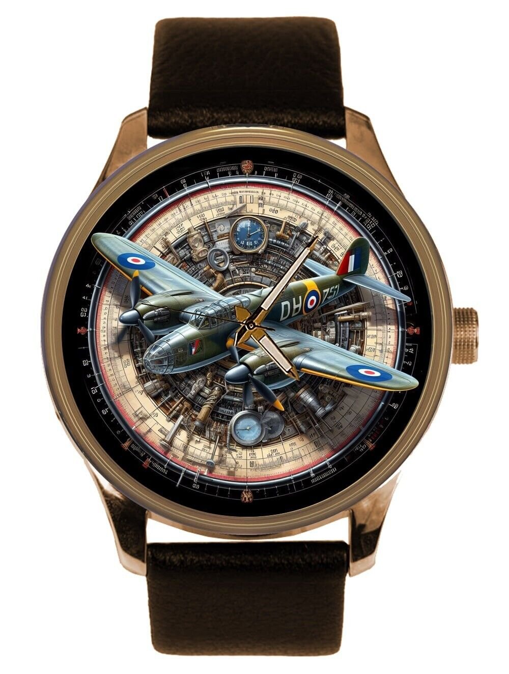 RAF WW2 DE HAVILLAND MOSQUIT0 BOMBER METALLIC AVIATOR'S DIAL SOLID ...