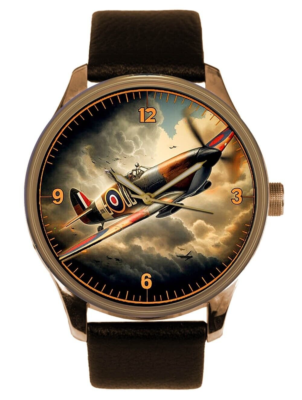 SUPERMARINE SPITFIRE RAF WW-II AVIATION ART SOLID BRASS COLLECTIBLE MEN ...