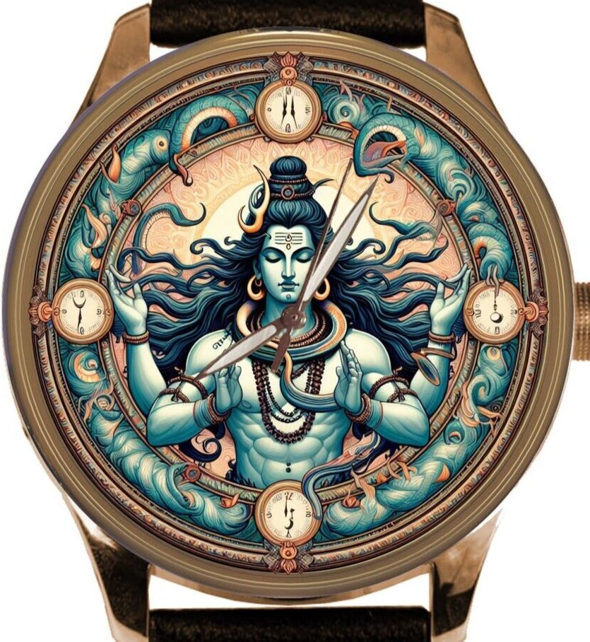 LORD SHIVA THE DESTROYER DEEPLY SYMBOLIC METALLIC DIAL HINDUISM ART ...