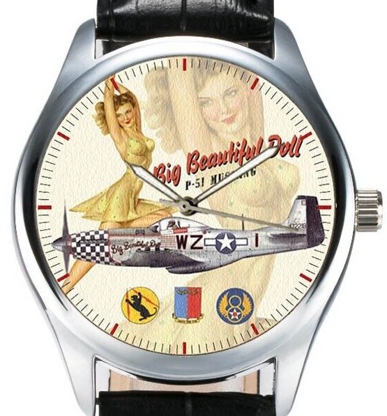 Collectible P-51 Mustang WW-II USAF Fighter Erotic Pinup Art Solid ...