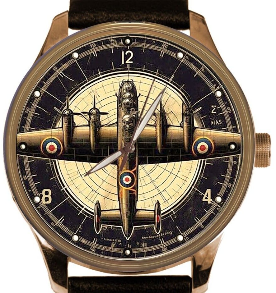 ANTIQUE METALLIC FINISH AVRO LANCASTER WW-II RAF BOMBER ART SOLID BRASS ...