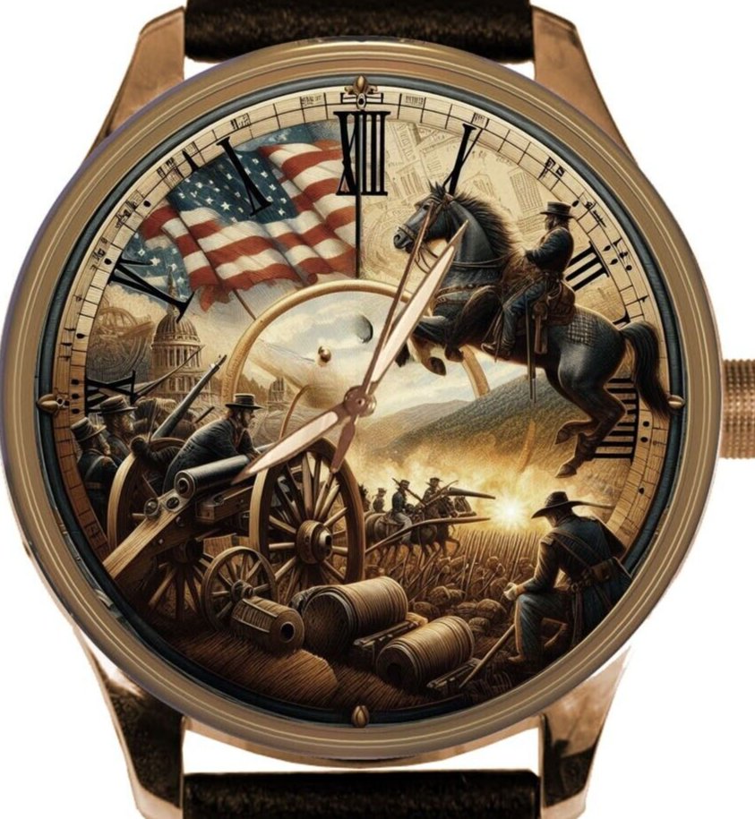 USA Civil War Battle Collage Deep Metallic Colors Solid Brass ...