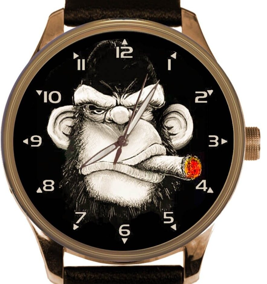 CRAZY CIGAR SMOKING CHIMPANZEE MAFIA GODFATHER CHIMP SOLID BRASS MEN'S ...