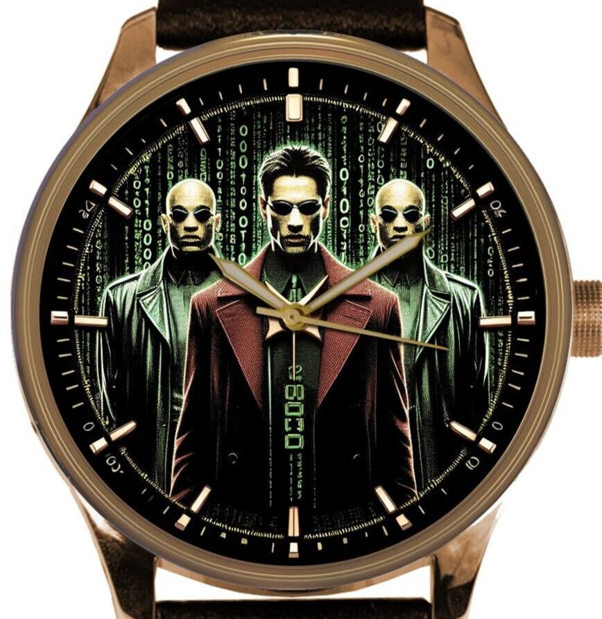 KEANU REEVES VINTAGE MATRIX HOLLYWOOD MOVIE POSTER ART SOLID BRASS MEN ...