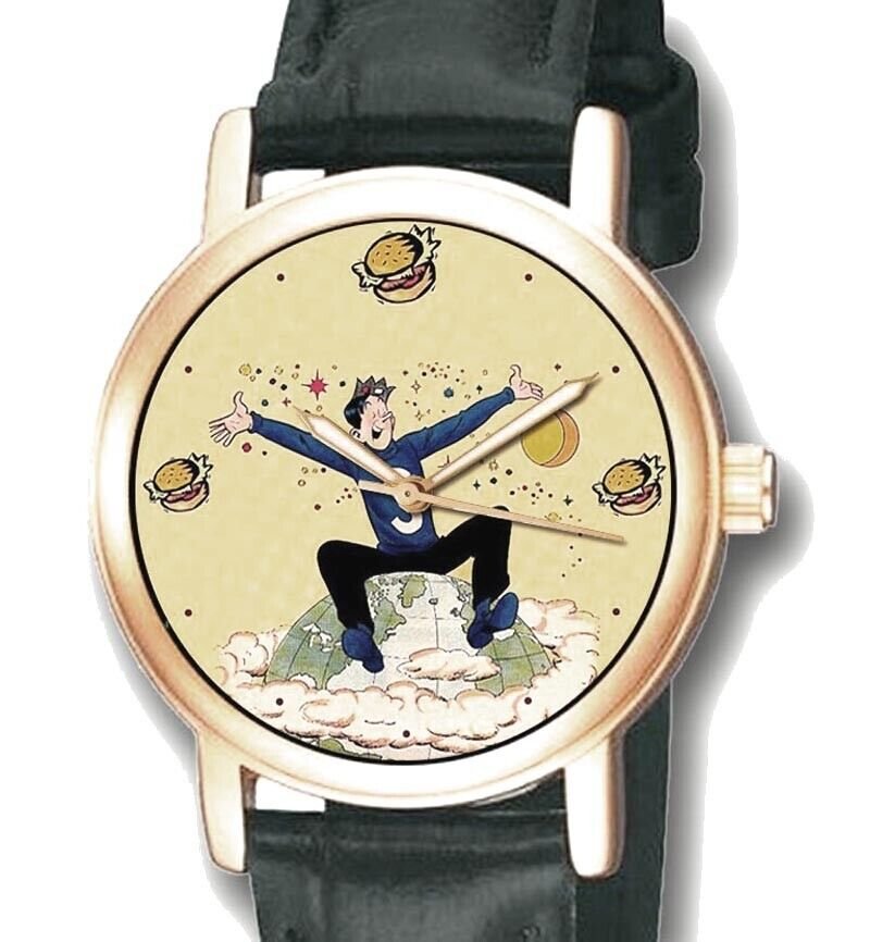 VINTAGE JUGHEAD JONES ARCHIE COMICS ART COLLECTIBLE BURGER DIAL WRIST WATCH