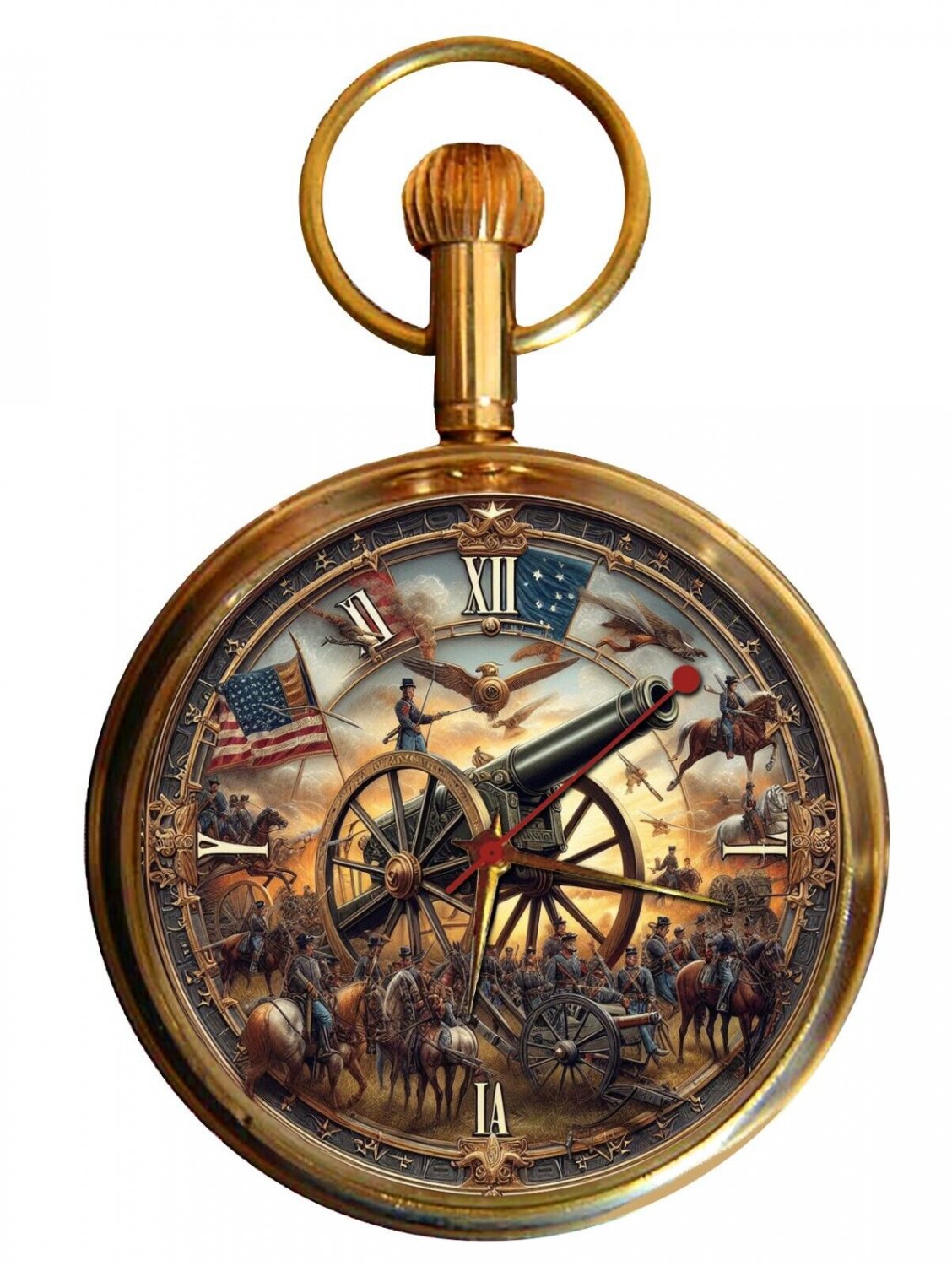 CANONS, CAVALRY, INFANTRY, AMERICIAN CVIL WAR 17 JEWEL MECHANICAL ...