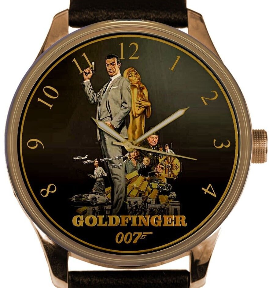 VINTAGE SEAN CONNERY AS JAMES BOND 007 GOLDFINGER POSTER ART SOLID ...