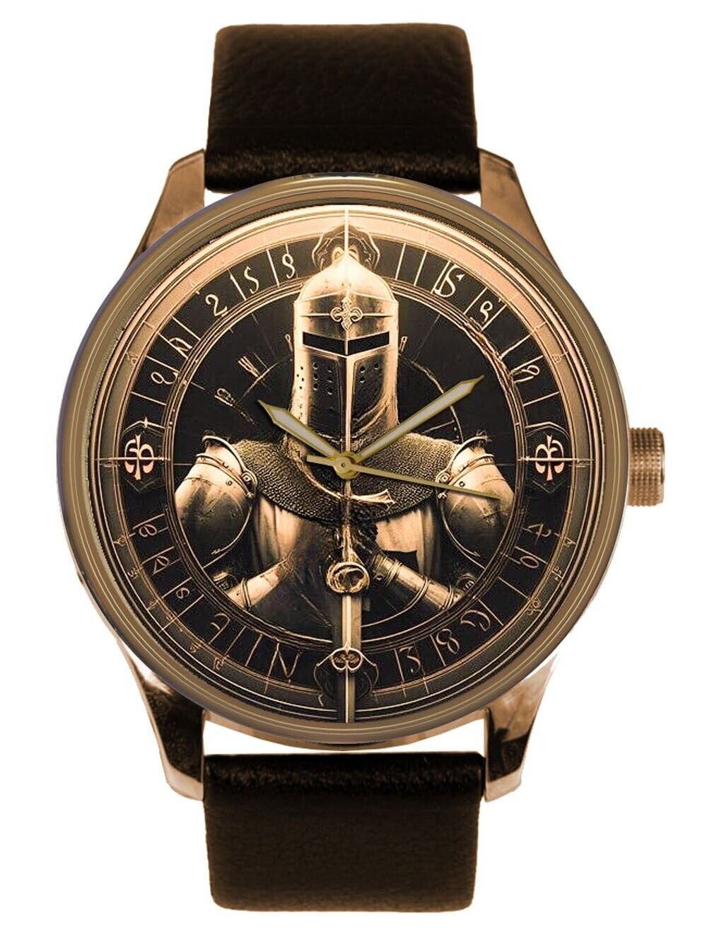 MEDIEVAL KNIGHT TEMPLAR w SWORD & ARMOR METALLIC MEDALLION ART SOLID ...