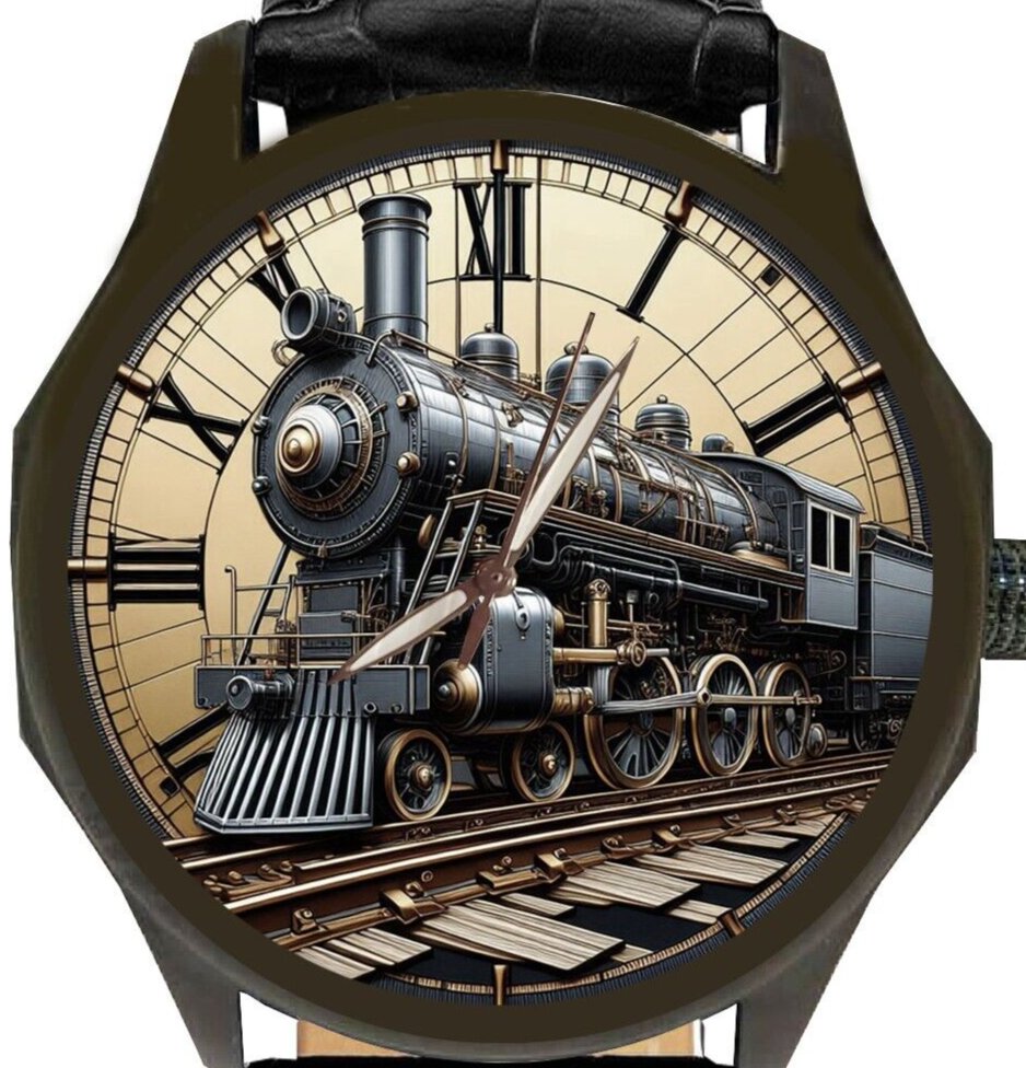 VINTAGE STEAM ENGLINE RAILWAY TRAIN ART TITANIUM BLACK BRASS COLLECTORS ...
