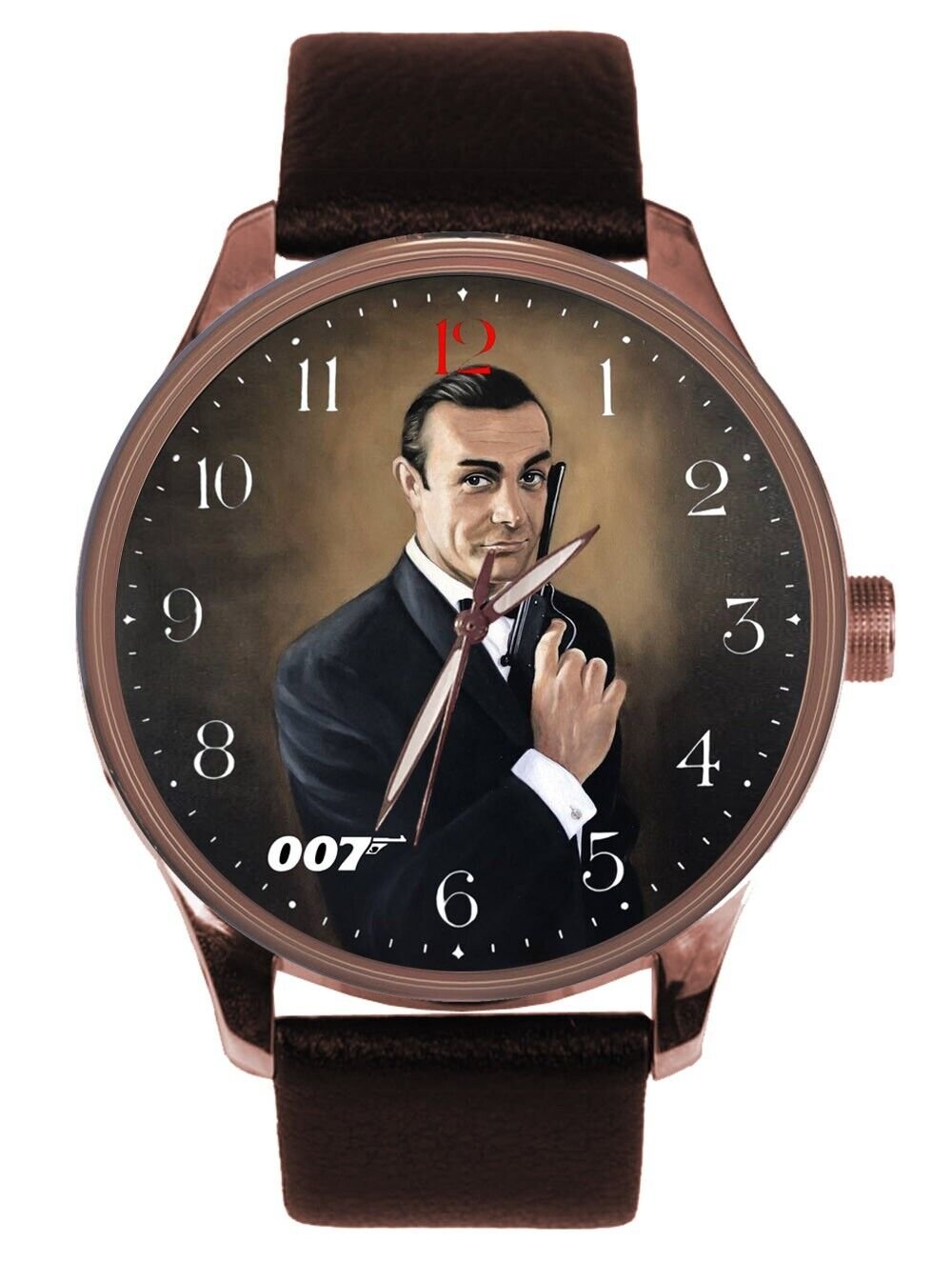 1969 SEAN CONNERY AS JAMES BOND 007 ORIGINAL PORTRAIT ART RED BRASS ...