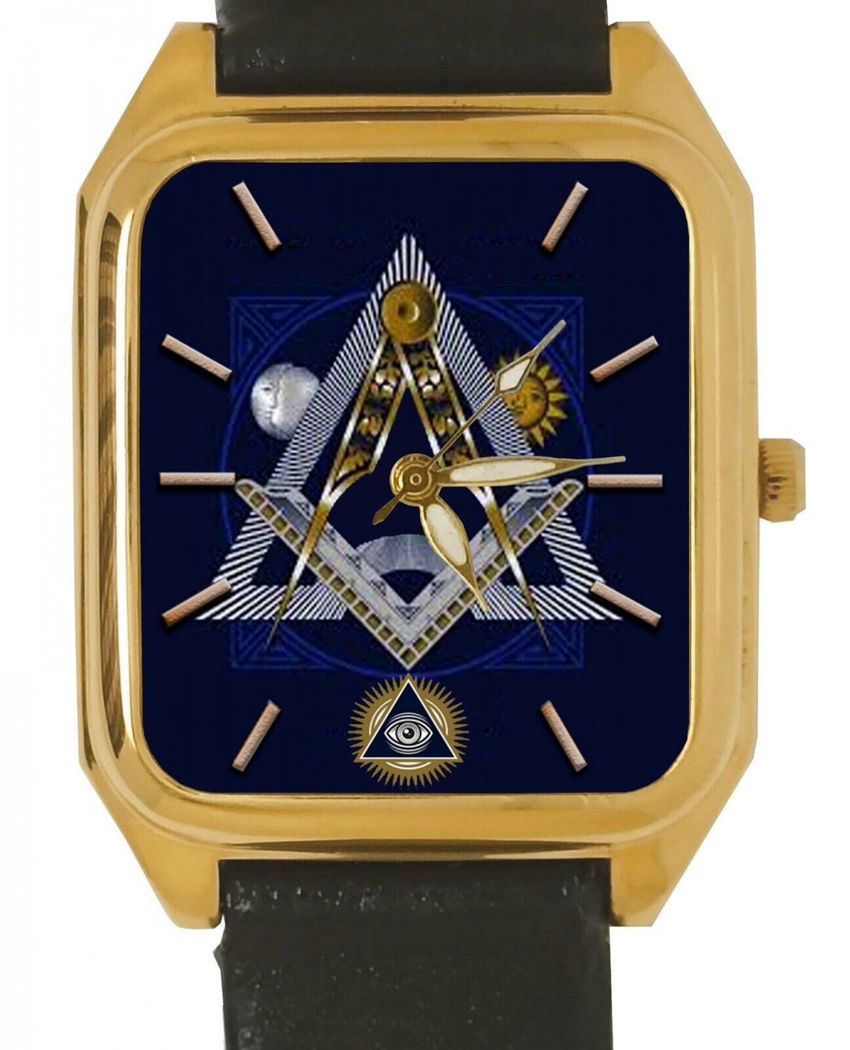 LAPIS BLUE MASONIC SYMBOLISM RECTANGULAR SOLID BRASS FREEMASONRY ART ...