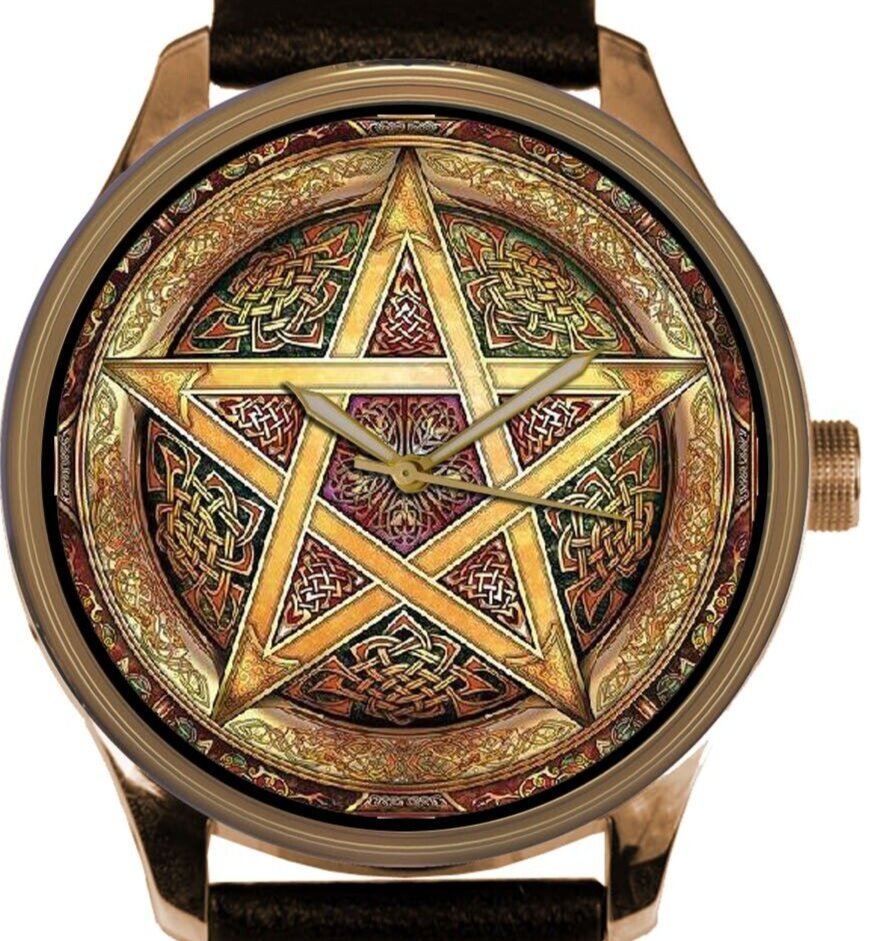 CELTIC PENTAGRAM SOLID BRASS PREMIUM QUALITY WATCH FOR MEN & WOMEN w ...