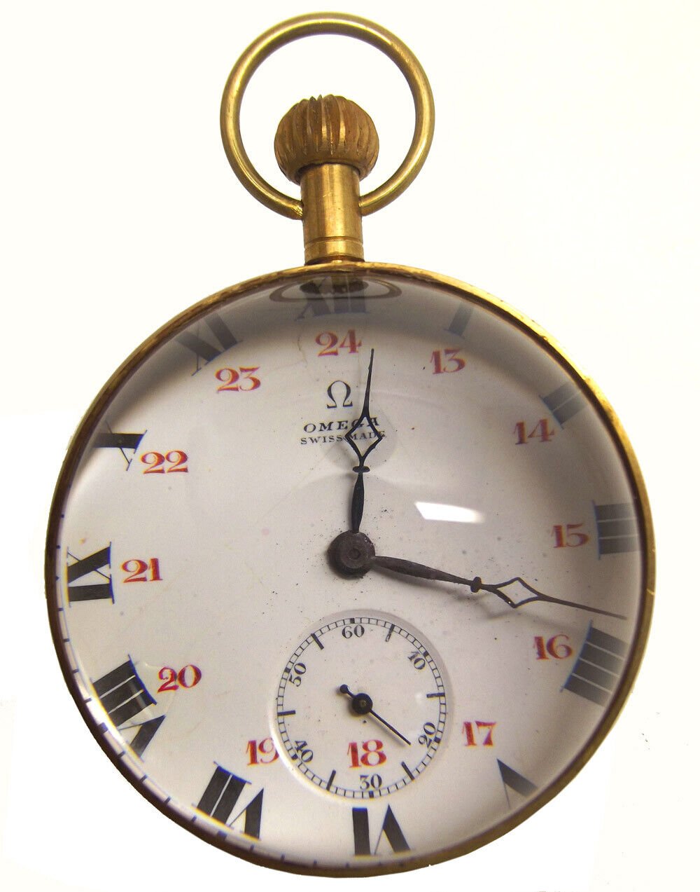 ANTIQUE 1890s FAMOUS SWISS-MADE MOVEMENT RECOVERY TO BRASS & CRYSTAL ...