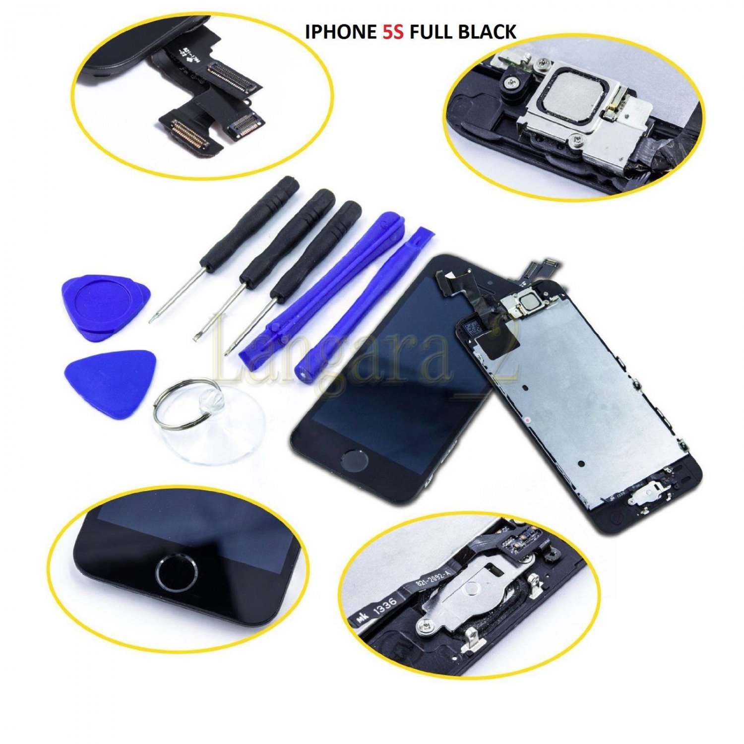For Apple Black iPhone 5S LCD Screen Display Digitizer Full Assembly ...