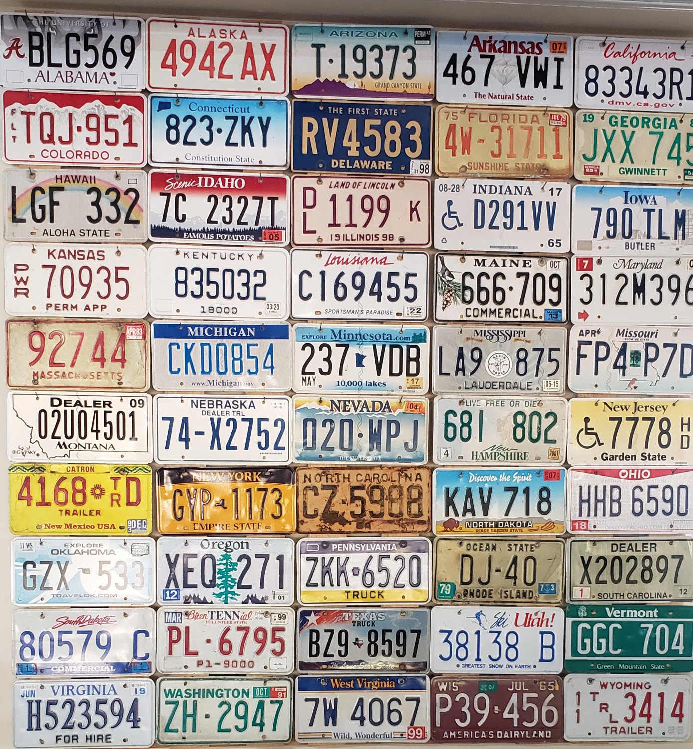 COMPLETE set of 50 states license plates