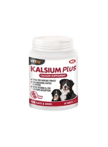 Vetiq MC Kalsium Plus Calcium Supplement for Cats & Dogs 60 tablets For ...