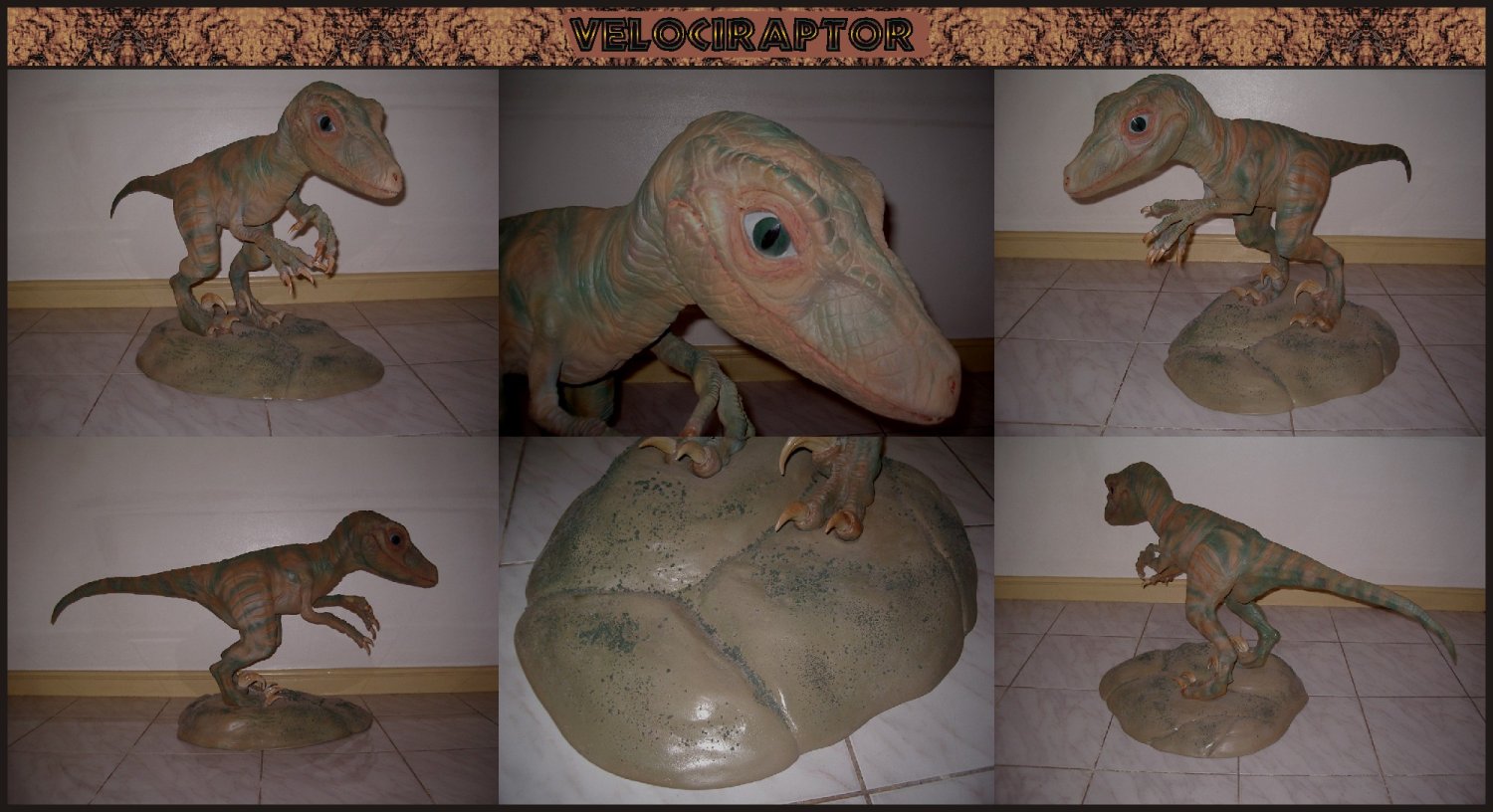 Custom Made Life Size Raptor Dinosaur Statue