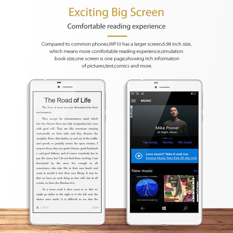 Cube WP10 4G LTE Windows Phablet Windows 10 6.98-Inch Quad-Core Tablet ...