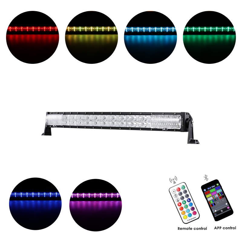 Cross-2 Series 32 inch 180W RGB Curved Combo Beam LED Light Bar (RGB ...