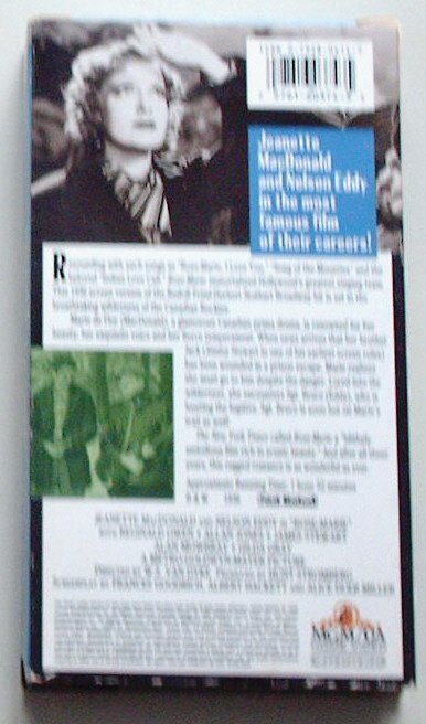 ROSE MARIE - VHS - Jeanette MacDonald, Nelson Eddy