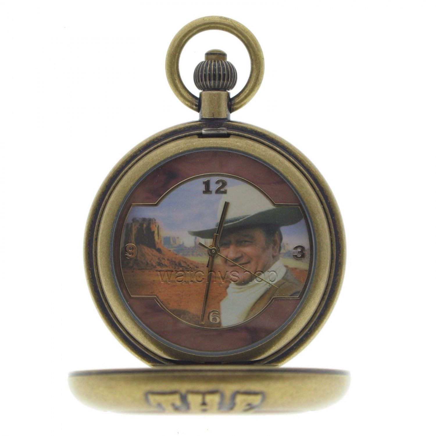JOHN WAYNE The Duke Memorial Pocket Watch Men Gift Set Brass Chain ...