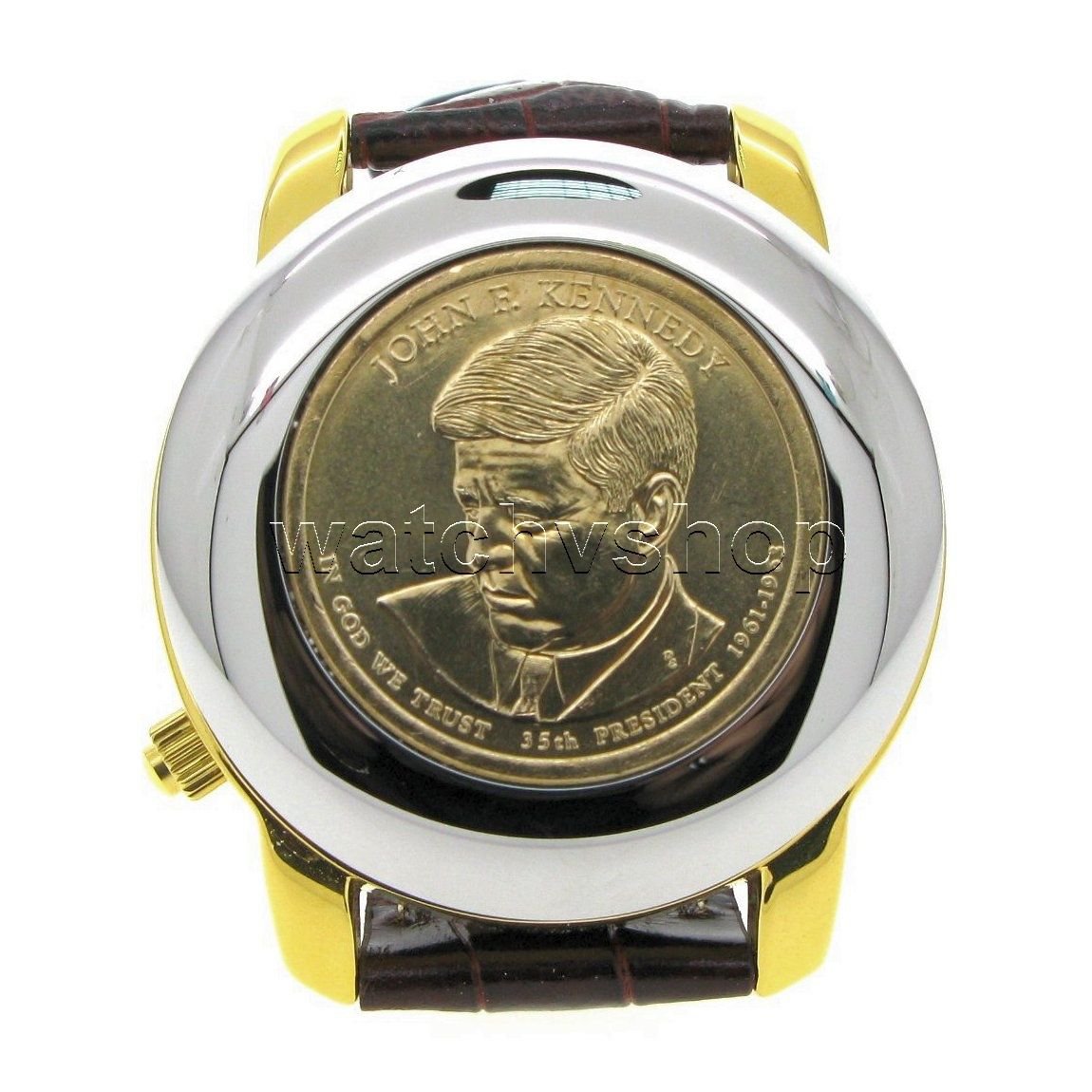 JF KENNEDY 1 Dollar Coin President Watch Japan Quartz + Date & Cover ...