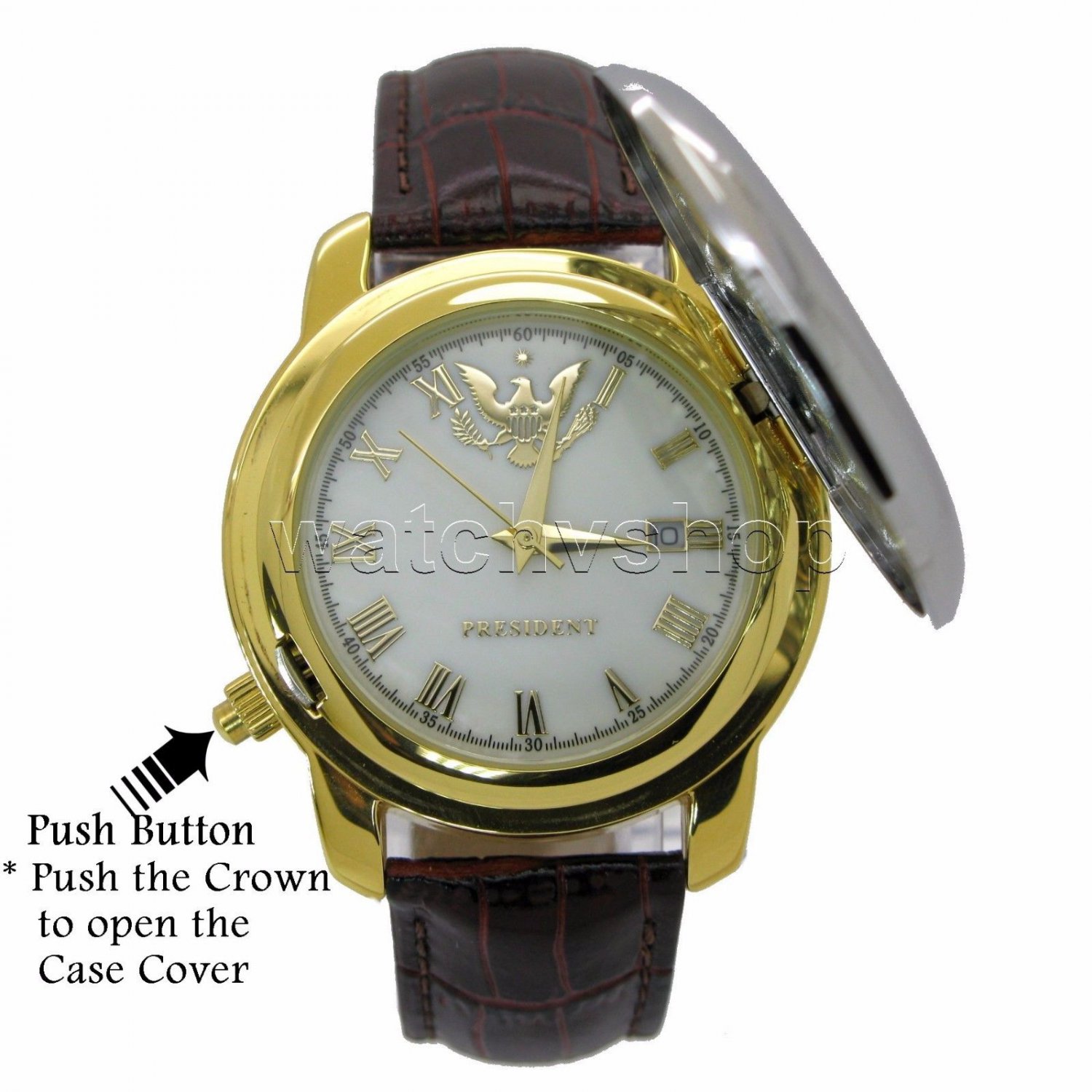 JF KENNEDY 1 Dollar Coin President Watch Japan Quartz + Date & Cover ...