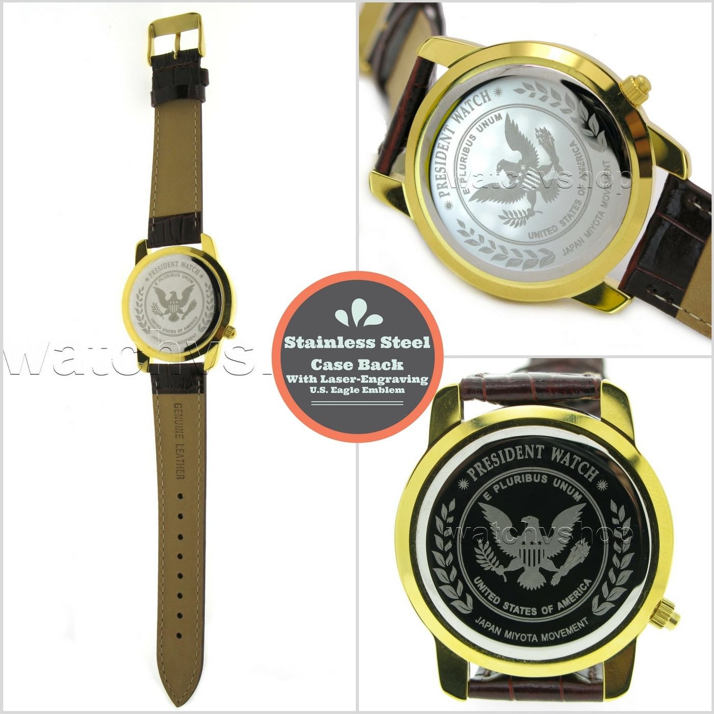JF KENNEDY 1 Dollar Coin President Watch Japan Quartz + Date & Cover ...